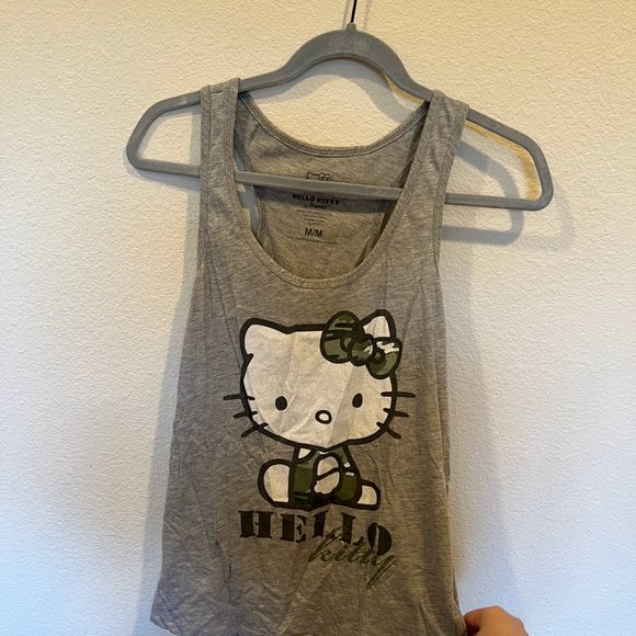 Hello Kitty | Tops | Hello Kitty Army Tank Top | Poshmark